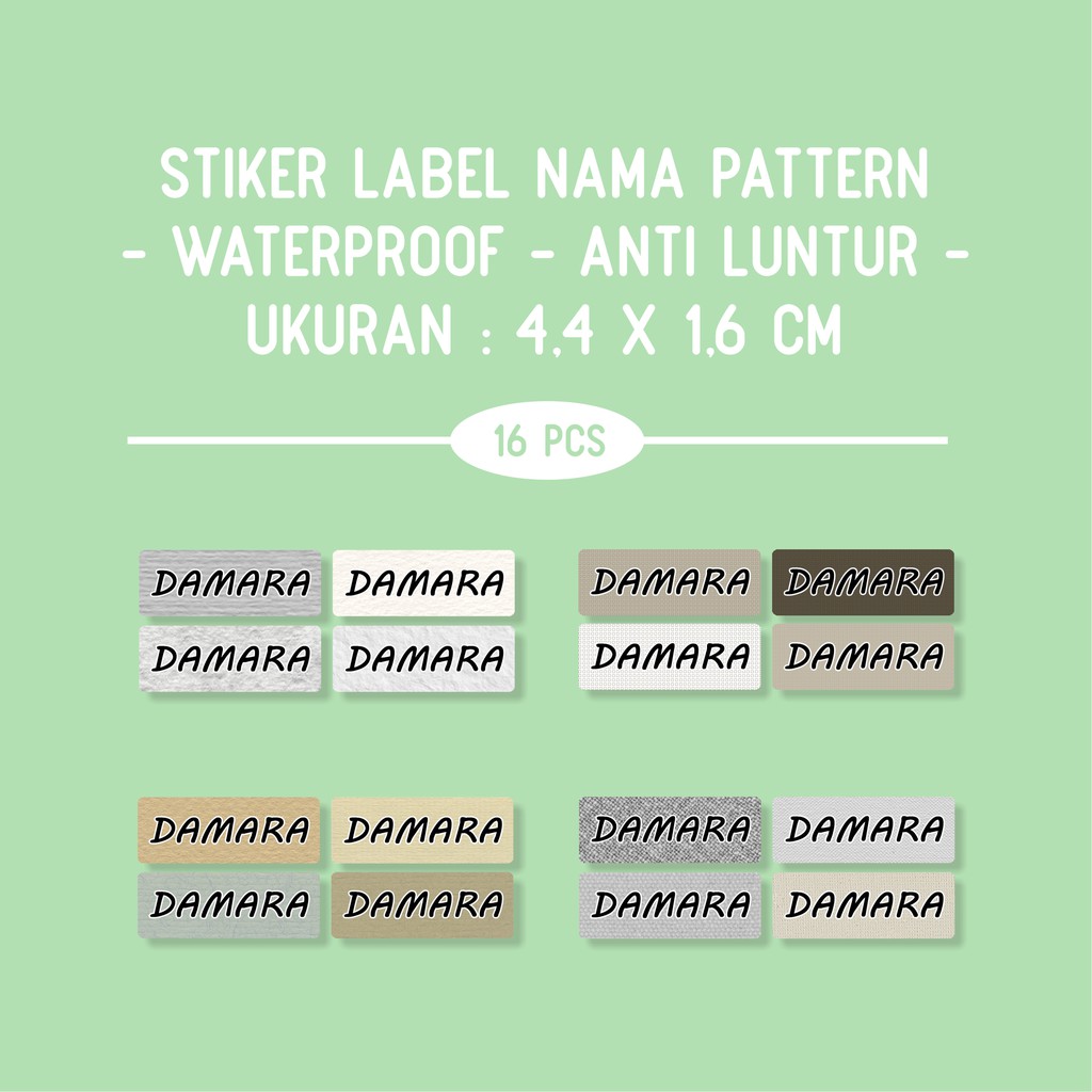 Jual Stiker Label Nama Waterproof Pattern | Shopee Indonesia