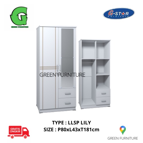 Jual lemari pakaian 2 pintu olympic gstar llsp lily lemari baju lemari ...
