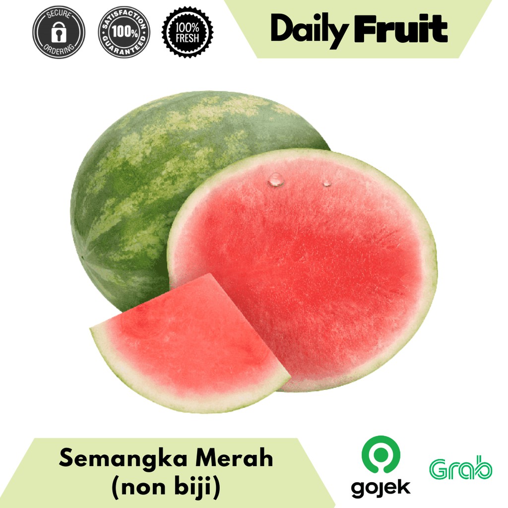 Jual Buah Segar Semangka Merah Non Tanpa Biji Manis Fresh 1 Pcs ...