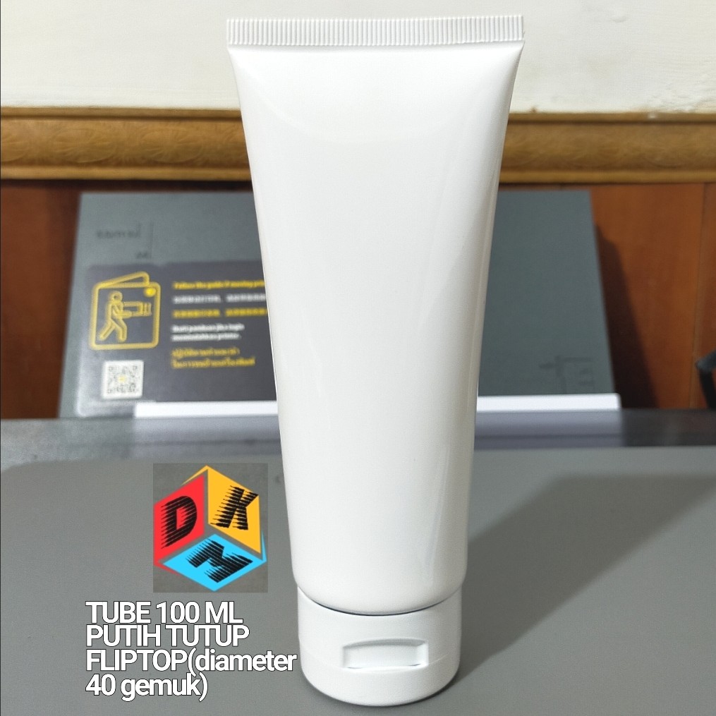 Jual botol Tube kosong 100 ml putih tutup fliptop diameter 40 gemuk ...
