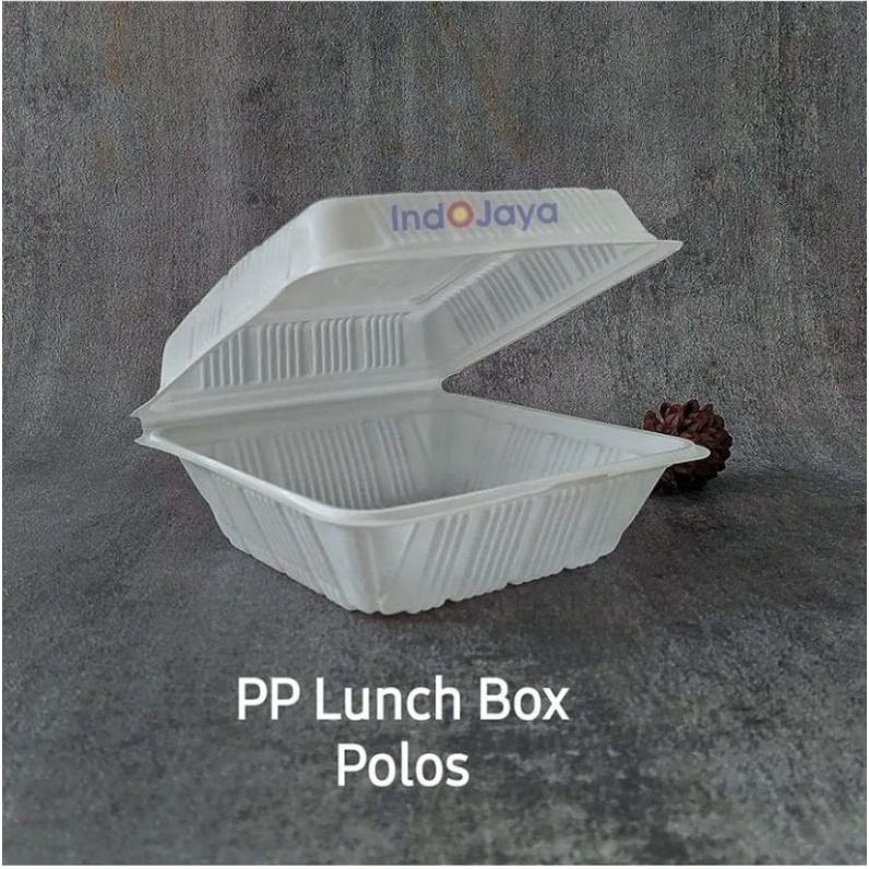 Jual KOTAK NASI PLASTIK POLOS / PP LUNCH BOX POLOS 1A / ISI 25 PCS PER ...