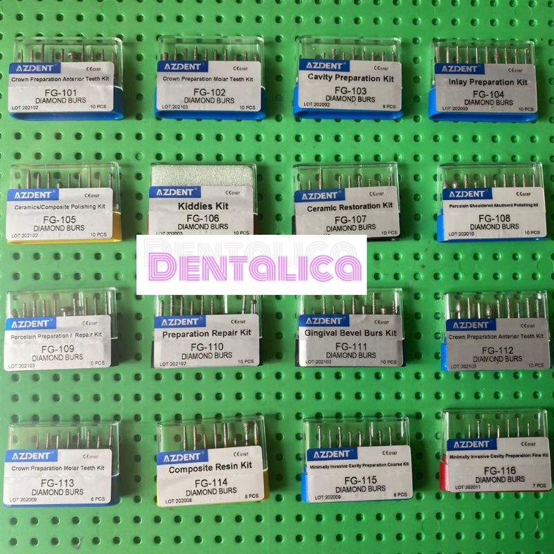 Jual Dental diamond bur/ bur intan set preparasi inlay molar finishing ...