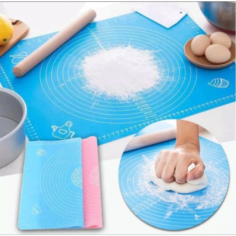 Jual Alas adonan kue/roti /baking mat silikon ukuran 50x40 cm | Shopee ...