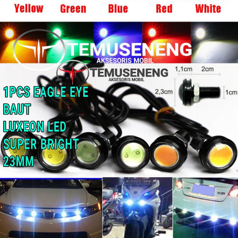 Jual Lampu Mobil Motor Led Eagle Eye Drl Dc 12V 3W 23Mm Mata Elang ...