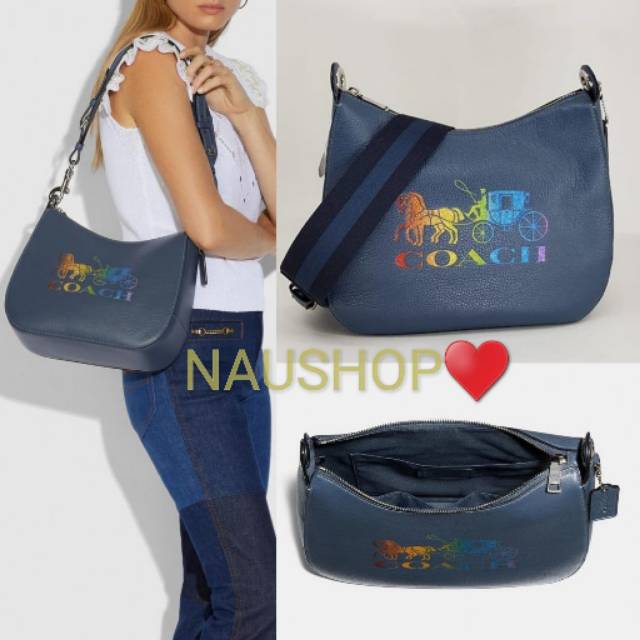 Jual Tas coach original jess hobo denim navy | Shopee Indonesia