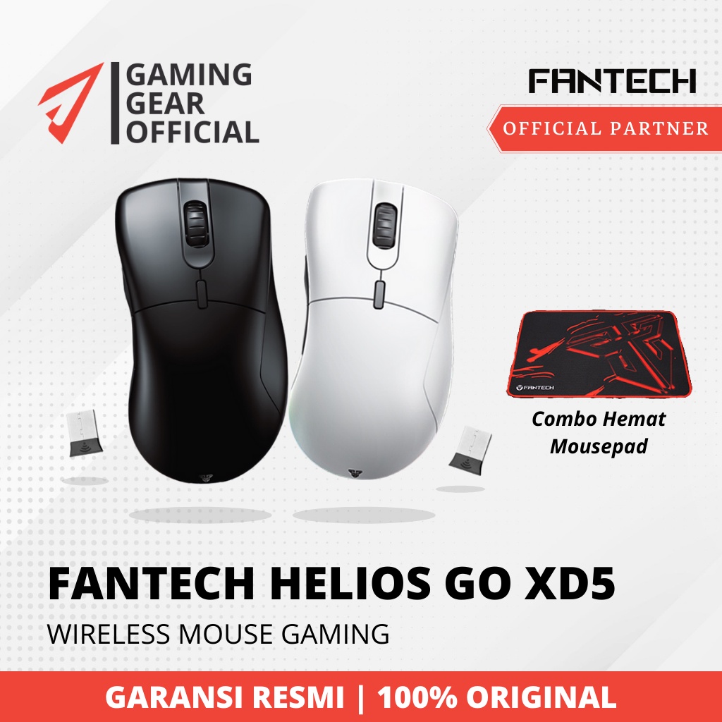 Jual Fantech HELIOS GO XD5 Wireless Mouse Gaming RGB Dual Mode PIXART ...
