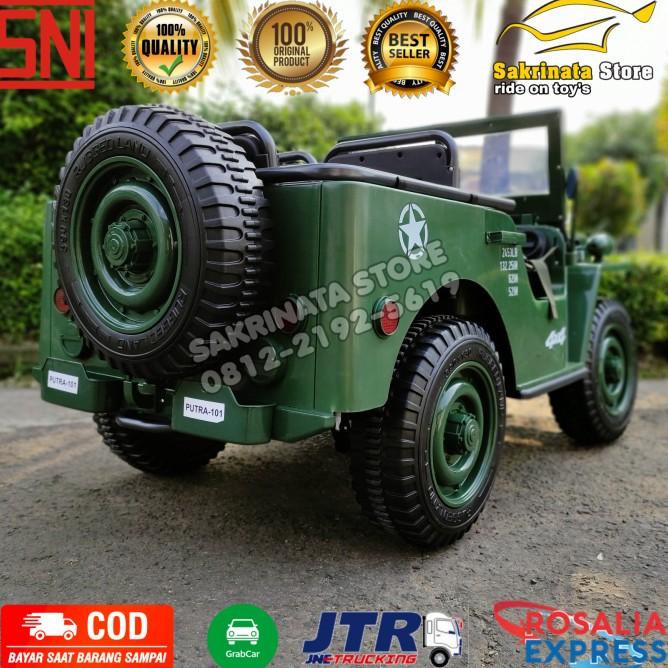 Jual Mobil Aki Mainan Anak Jeep Willys 3 Seater Mobil Tentara | Shopee ...