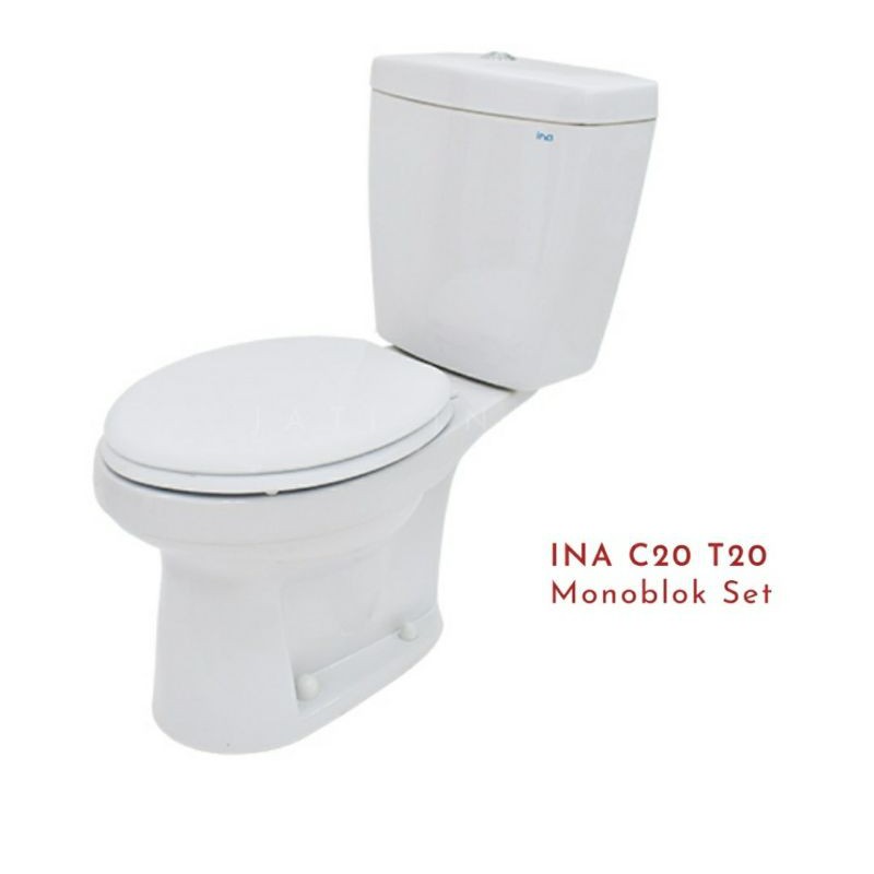 Jual monoblok kloset duduk flush pencet atas merk ina c20 putih ivory ...