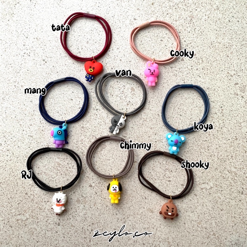 Jual IKAT RAMBUT GELANG BT21 / KUNCIR RAMBUT KARET KARAKTER BT21 KPOP ...