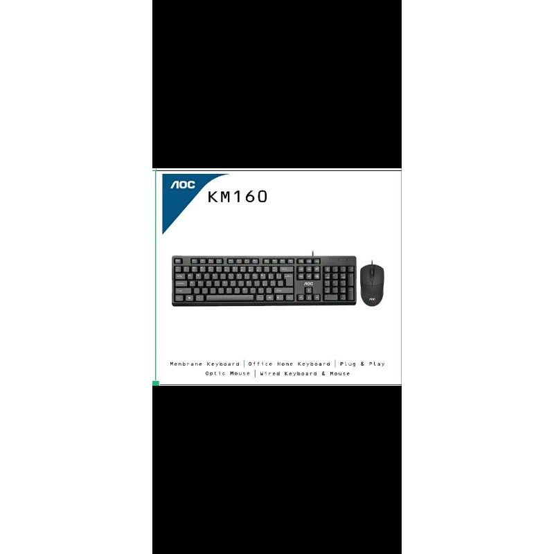 Jual KEYBOARD + MOUSE OPTIC USB BLACK AOC ( KM160 ) | Shopee Indonesia