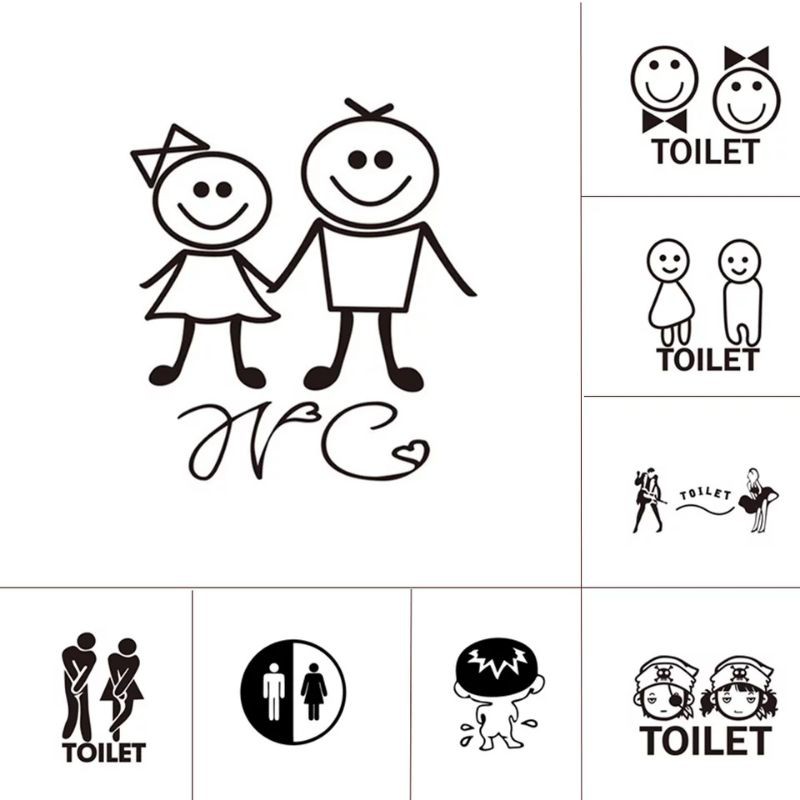 Jual Stiker Dinding Toilet Wall Cutting Sticker Pintu Toilet Kamar ...