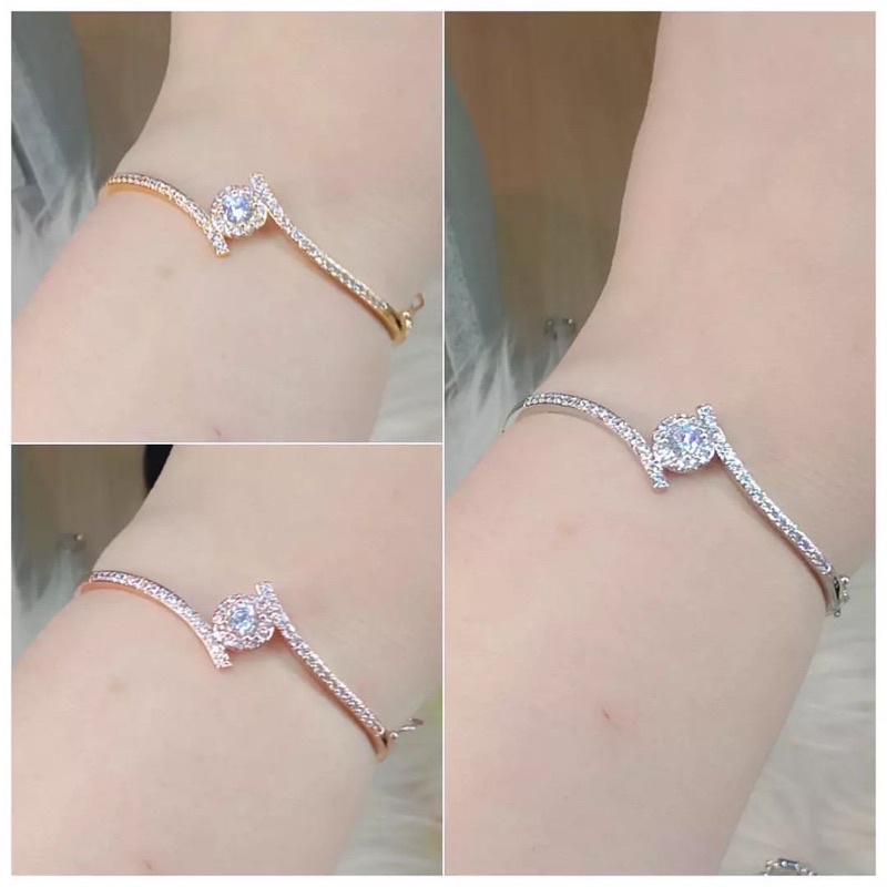 Jual Gelang Titanium Wanita Anti Karat Replika Berlian Diamond ...