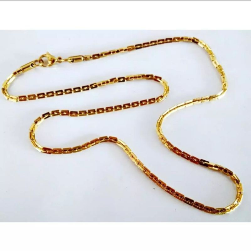 Jual Kalung Titanium Asli Wanita Motif Belimbing Emas 24k Anti Karat ...