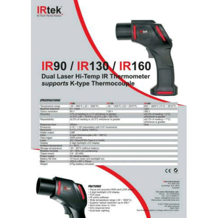 Jual Jual Irtek IR160Dual Laser high temperature infrared | Shopee ...