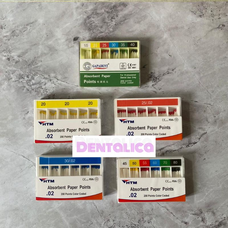 Jual Absorbent paper point 15-40 20 30 40 45-80 gapadent metabiomed ...