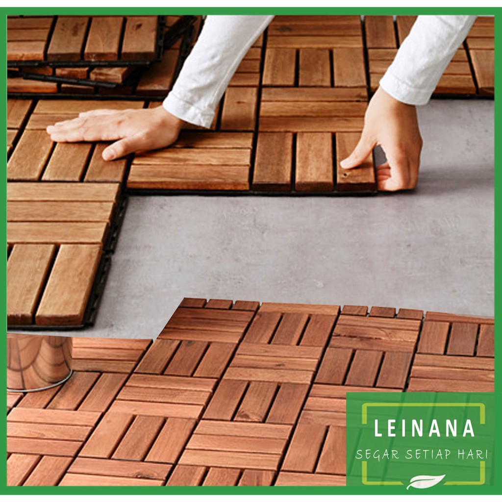 Jual RUNNEN Dek lantai kayu luar ruang diwarnai cokelat / flooring ...