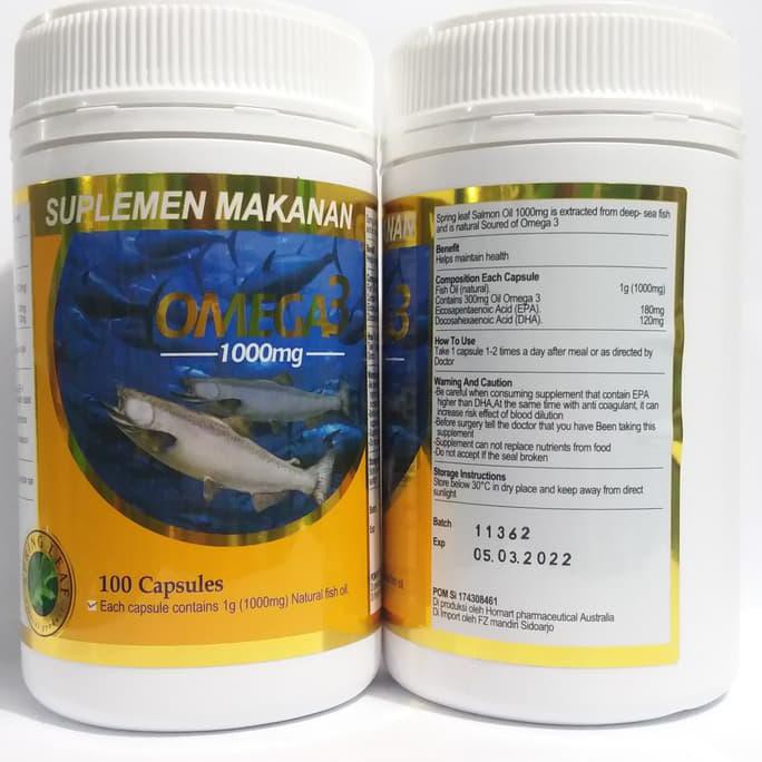 Jual OMEGA 3 SALMON 1000MG ISI 100 KAPSUL-SPRINGLEAF SUDAH POM DAN ...