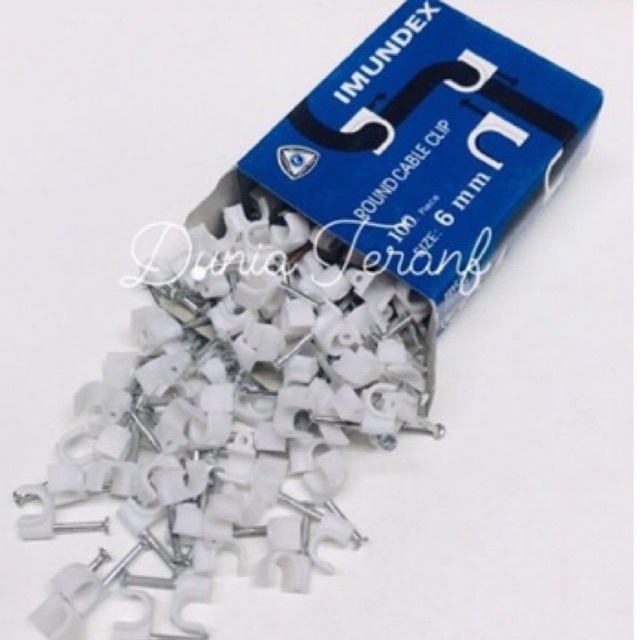 Jual 100bj Klem Kabel IMUNDEX 6 mm lengkap paku beton - Round Cable ...