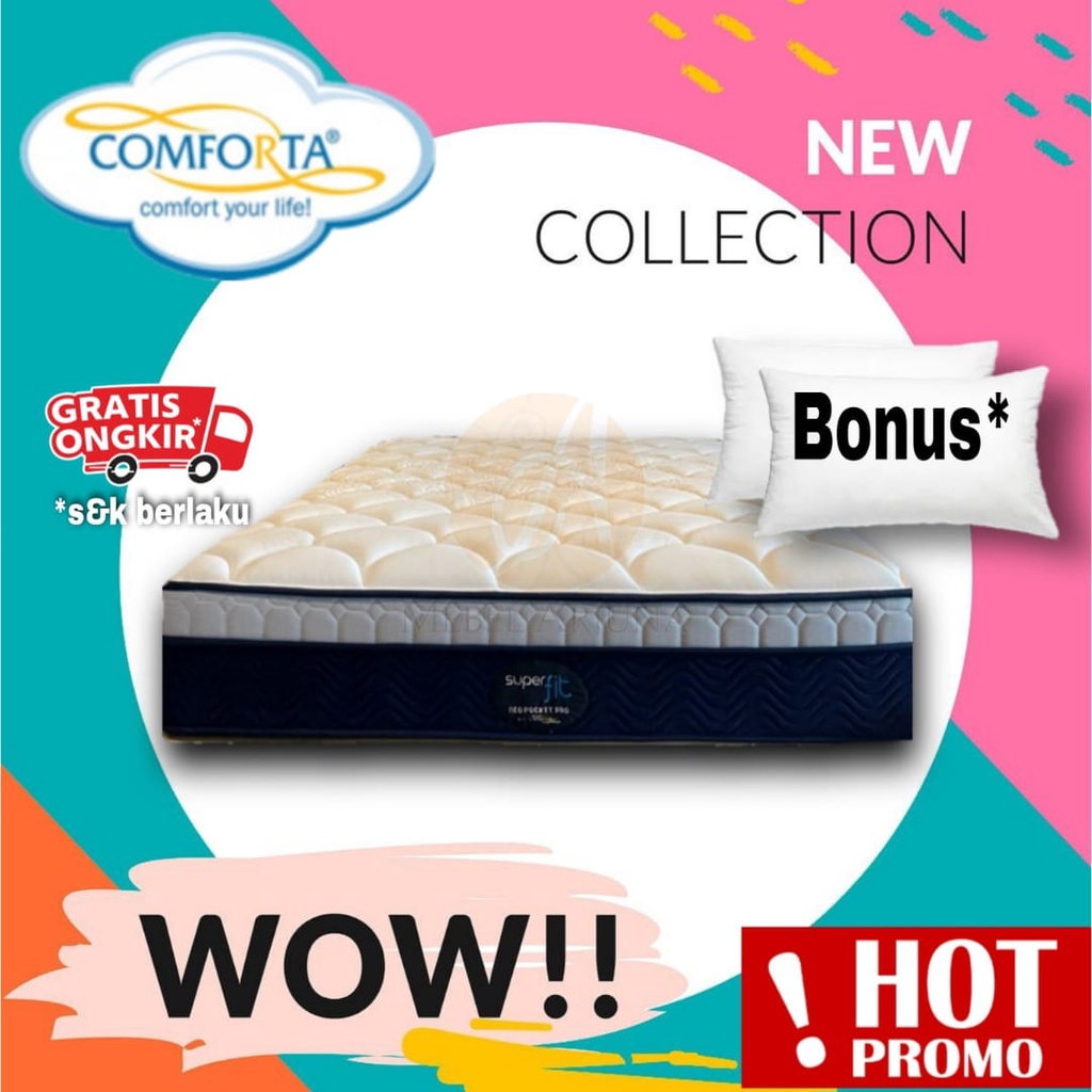 Jual Matras Comforta Superfit Neo Pocket Pro 90 100 120 140 160 180 200 ...