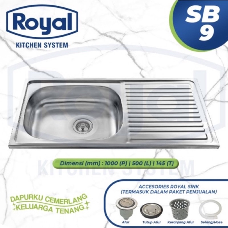 Jual ROYAL SB9 SB 9 KITCHEN SINK DAPUR BAK CUCI PIRING WASTAFEL | Shopee Indonesia