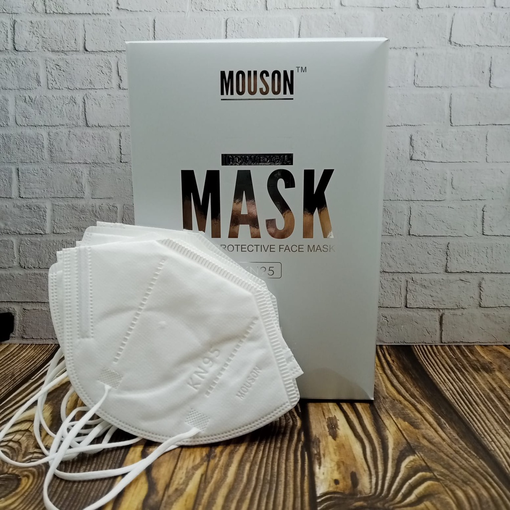 Jual MASK MASKER MOUSON KN95 KN 95 5ply ISI 50 DAN 10 PUTIH HITAM ABU ORIGINAL EMBOSS | Shopee ...