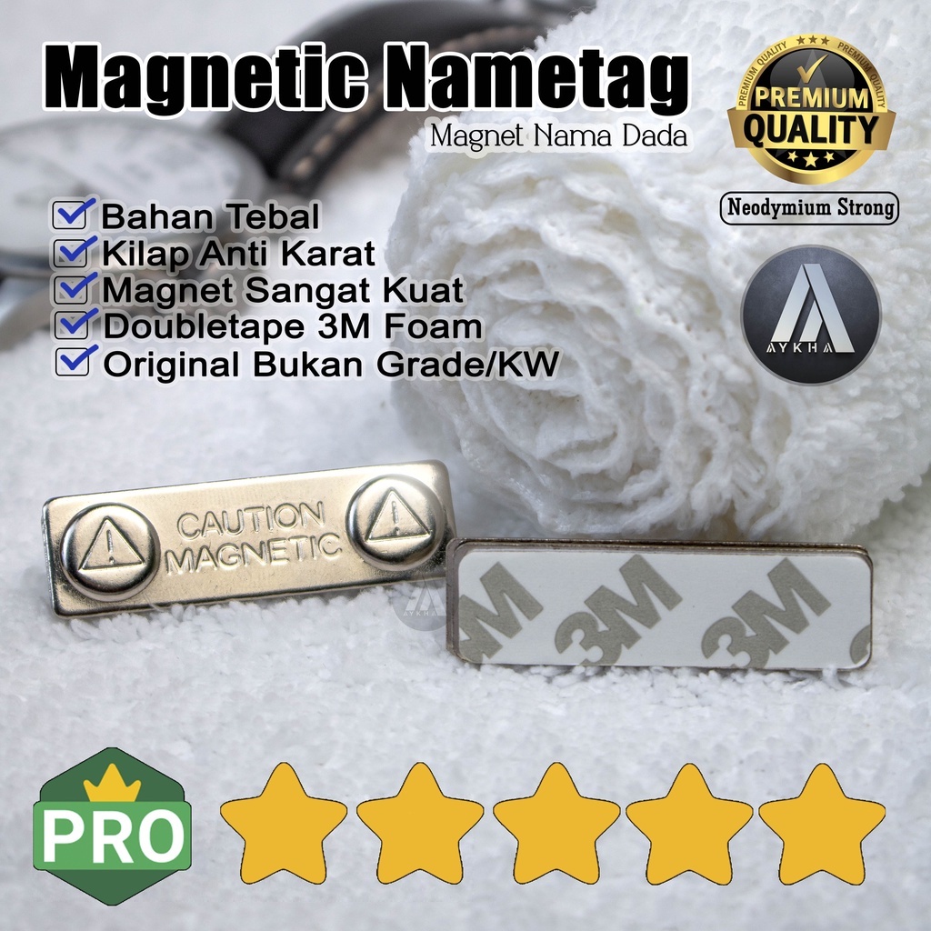 Jual MAGNET NAMA DADA ORIGINAL MAGNETIC NAME TAG CAUTION 1 SET 45mm X ...