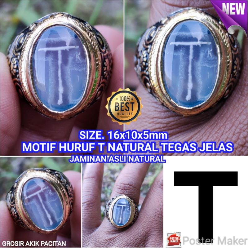 Jual MOTIF HURUF T TEGAS JELAS NATURAL PACITAN ASLI NO DYED LANGKA ...