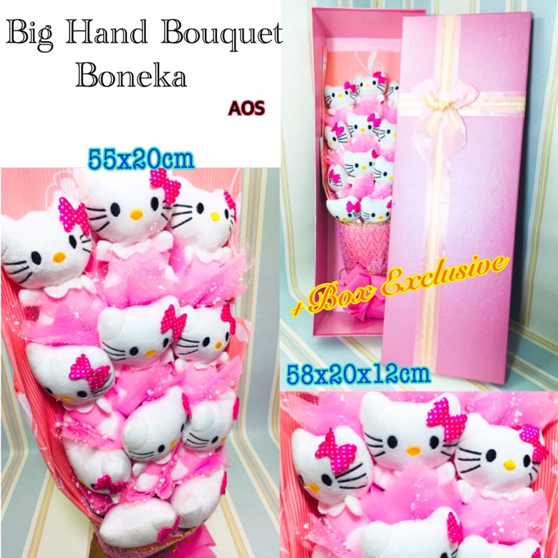 Jual Bunga boneka Hand Bouquet Hello Kitty plus Box / Buket Valentine ...