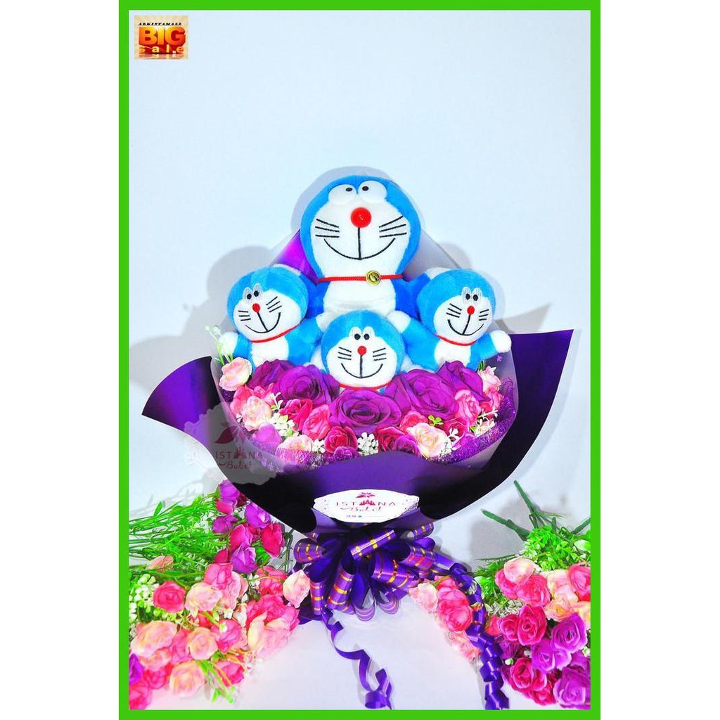 Jual WISUDAAKENOB- BUKET BONEKA DORAEMON BUKET BUNGA HADIAH WISUDA ...