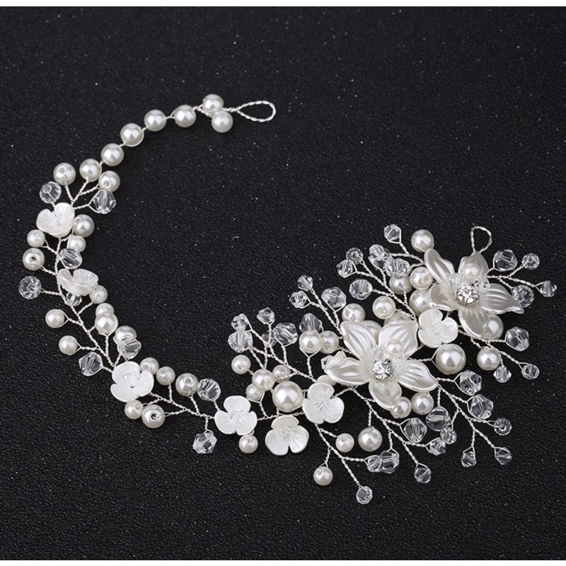 Jual Mahkota rambut tiara wedding bunga cristal TRA BG LNJNG | Shopee ...