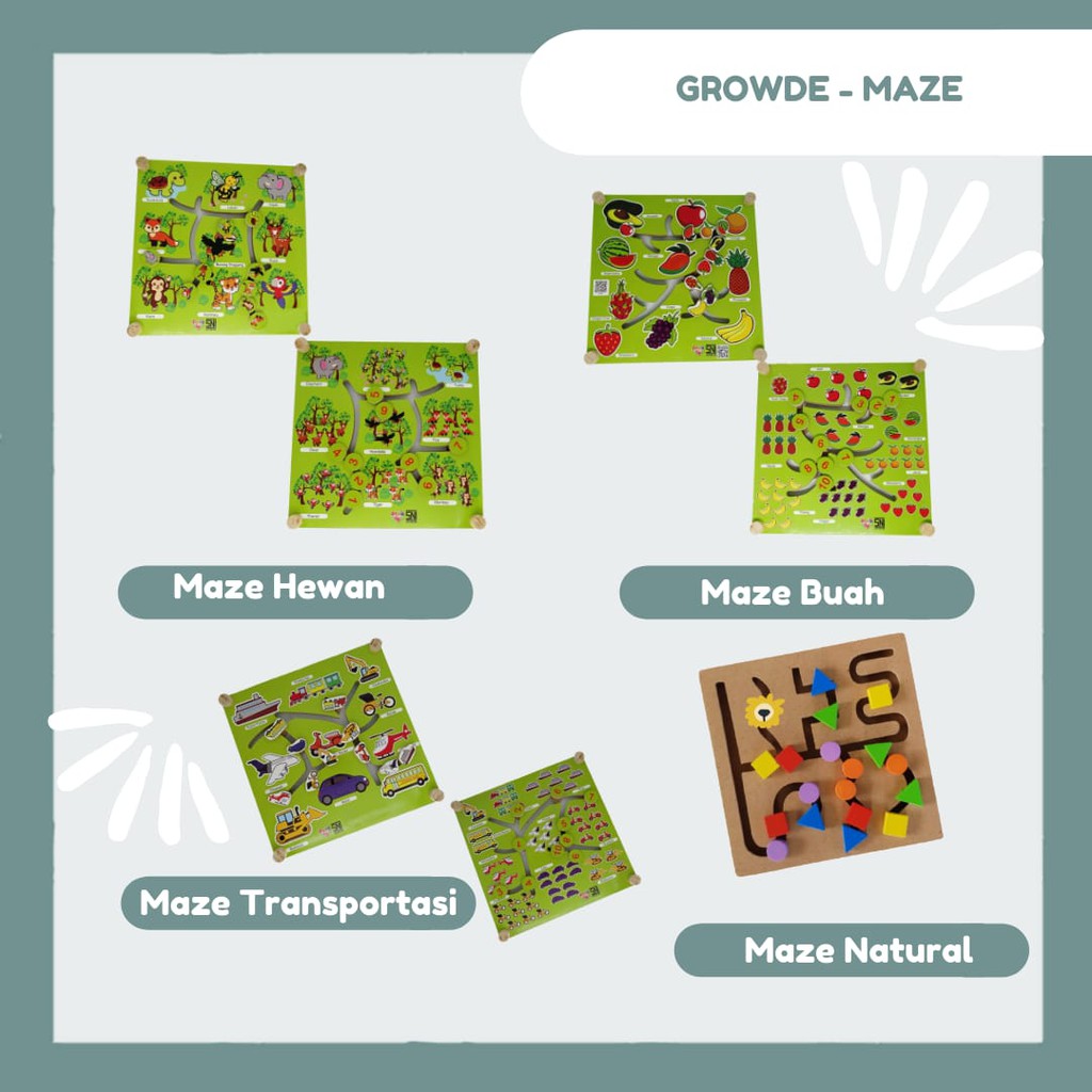 Jual Growde - Mainan Edukasi Anak kayu Geser Maze hewan,buah ...