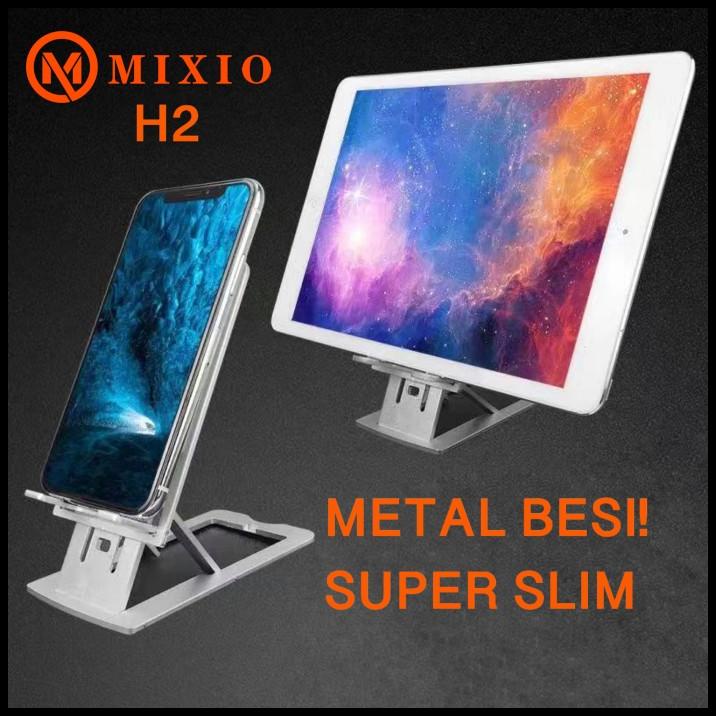 Jual Mixio H2 Slender Slim Folding Metal Desktop Stand Phone Tablet ...