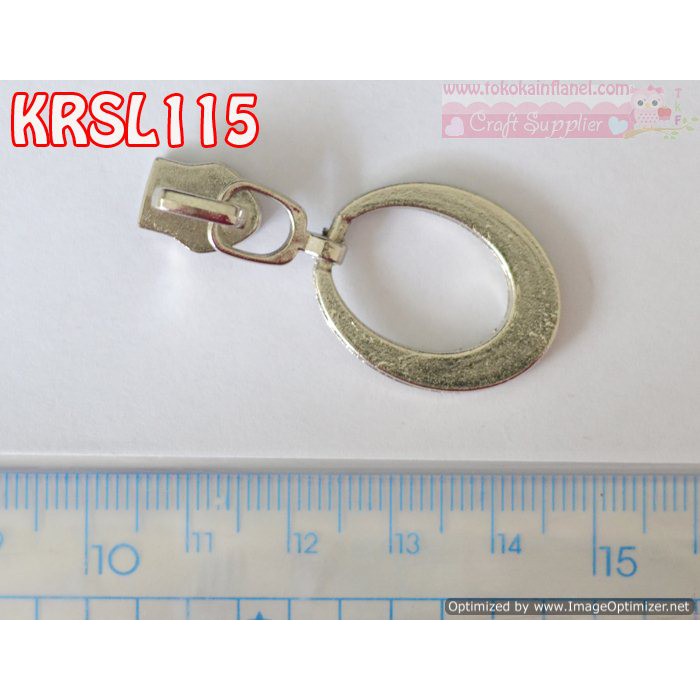 Jual Krsl115 Kepala Resleting Lonjong Lubang Elips Nikel Uk 2x2.5cm ...