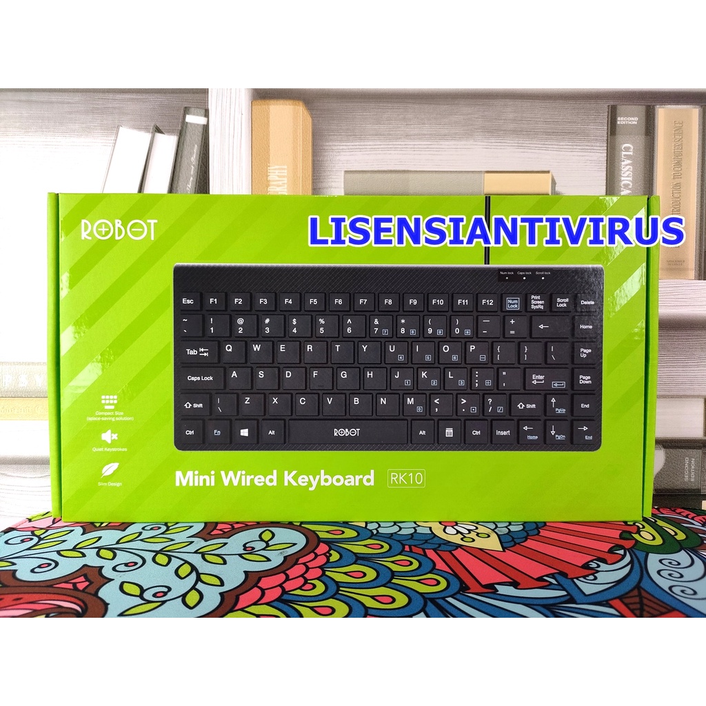 Jual Robot RK10 Mini USB Wired Keyboard Ultra Thin Silent Button Anti ...