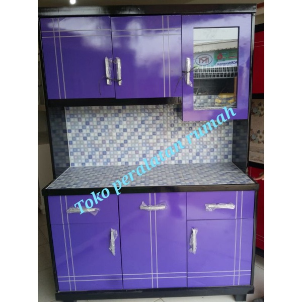 Jual Lemari sayur lemari dapur 3 pintu kitchen set rak piring kayu ...