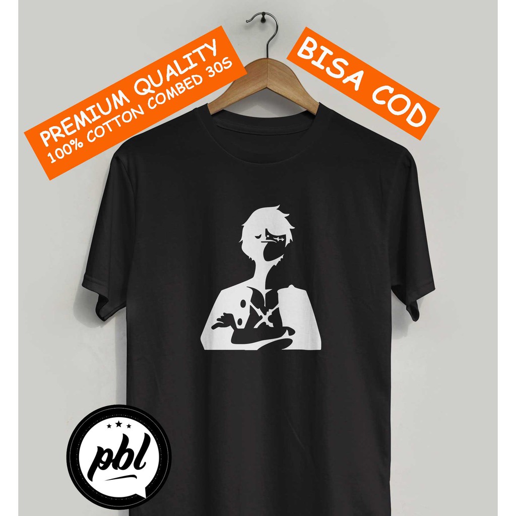 Jual Kaos ONE PIECE kaos anime pria motif Luffy crosshand siluet xmark ...