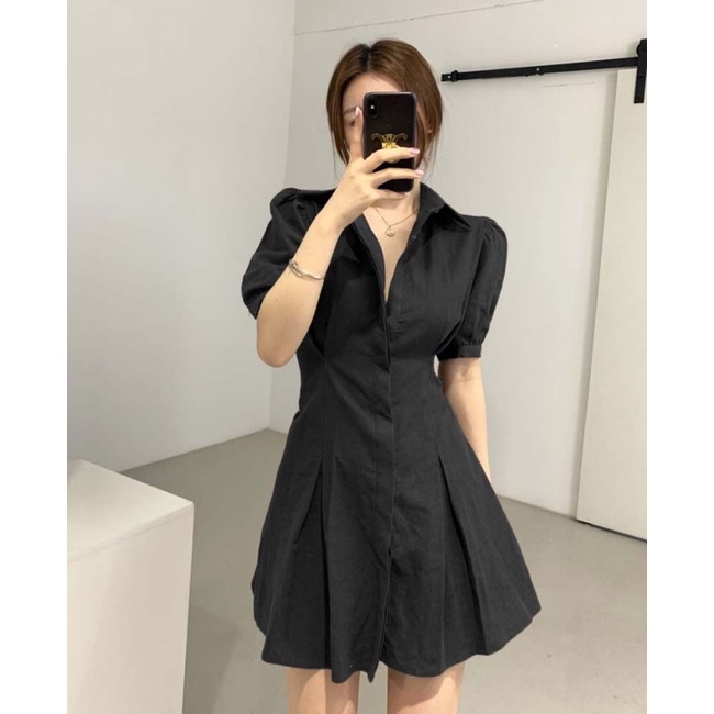 Jual Wanda Dress Simple Basic Polos Casual Formal Sopan Rapi Kerah ...