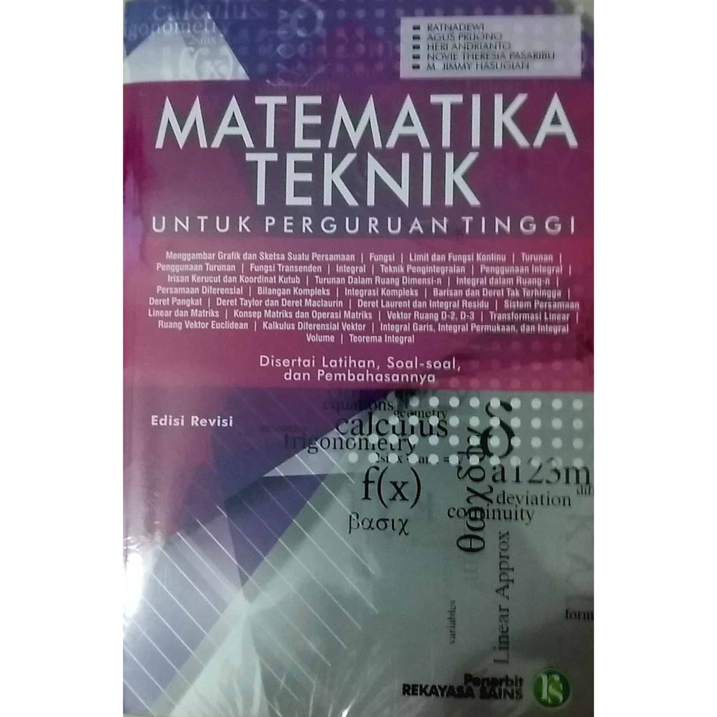 Jual MATEMATIKA TEKNIK UNTUK PERGURUAN TINGGI (EDISI REVISI) | Shopee ...