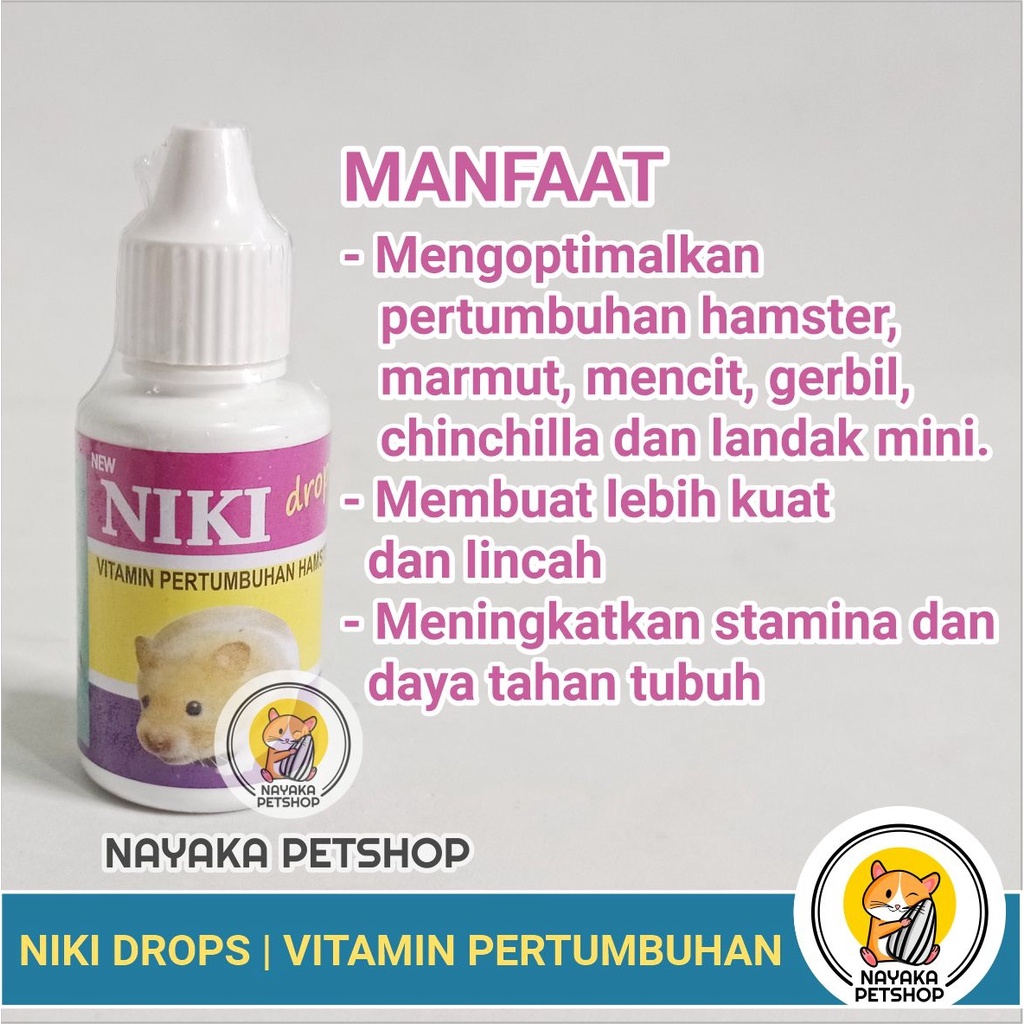 Jual Niki Drops Obat Pertumbuhan Vitamin Hamster Suplemen Gerbil ...