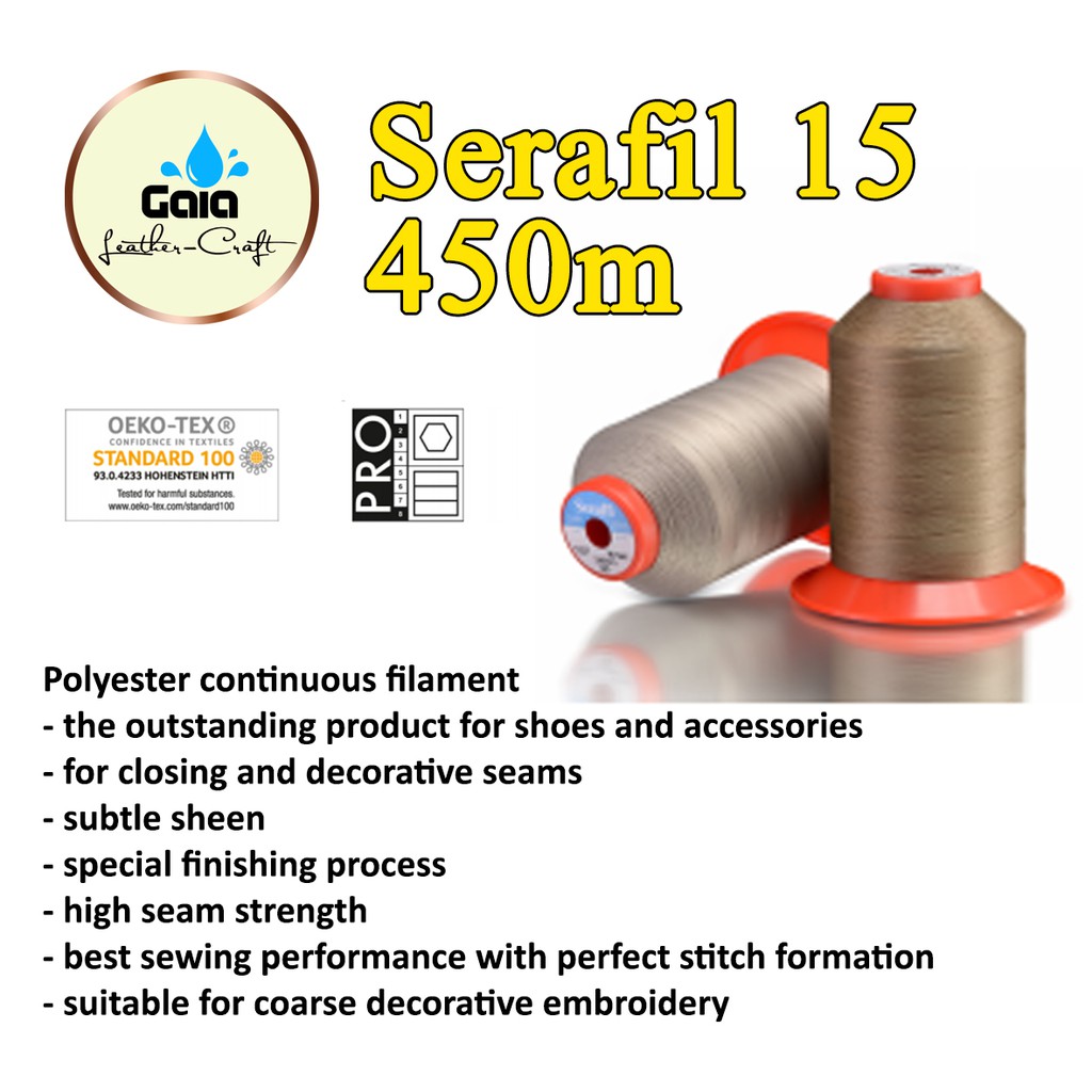 Jual Serafil 15 450m benang jahit kulit leather thread | Shopee Indonesia