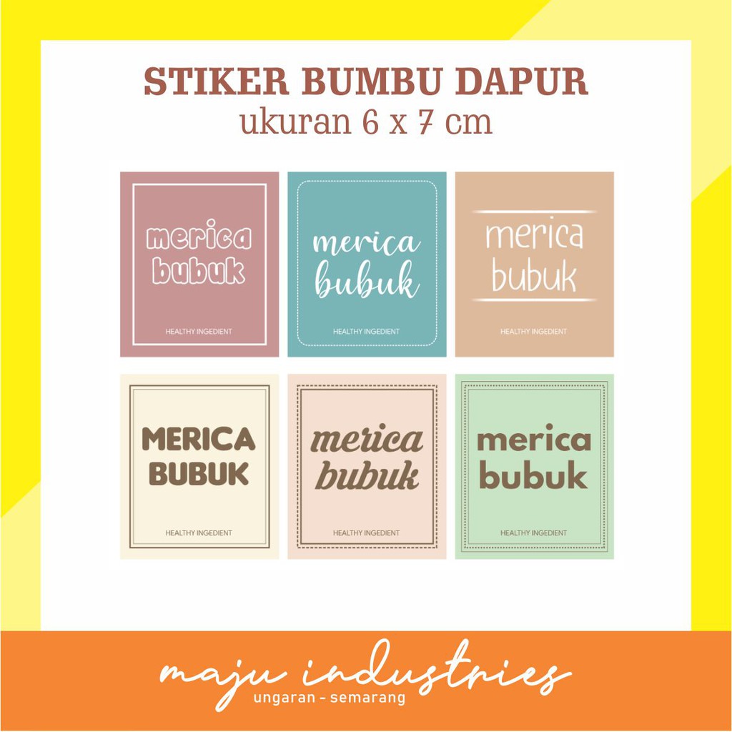 Jual STIKER BUMBU DAPUR / STIKER NAMA BUMBU / STIKER DAPUR / STIKER ...