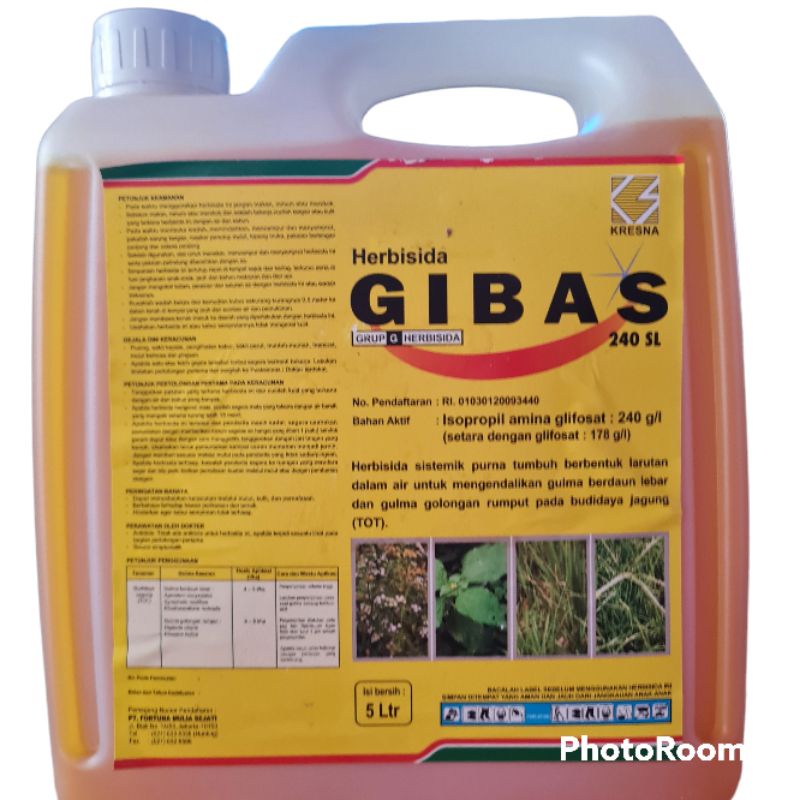 Jual Gibas 5lt herbisida sistemik mati sampe akar | Shopee Indonesia