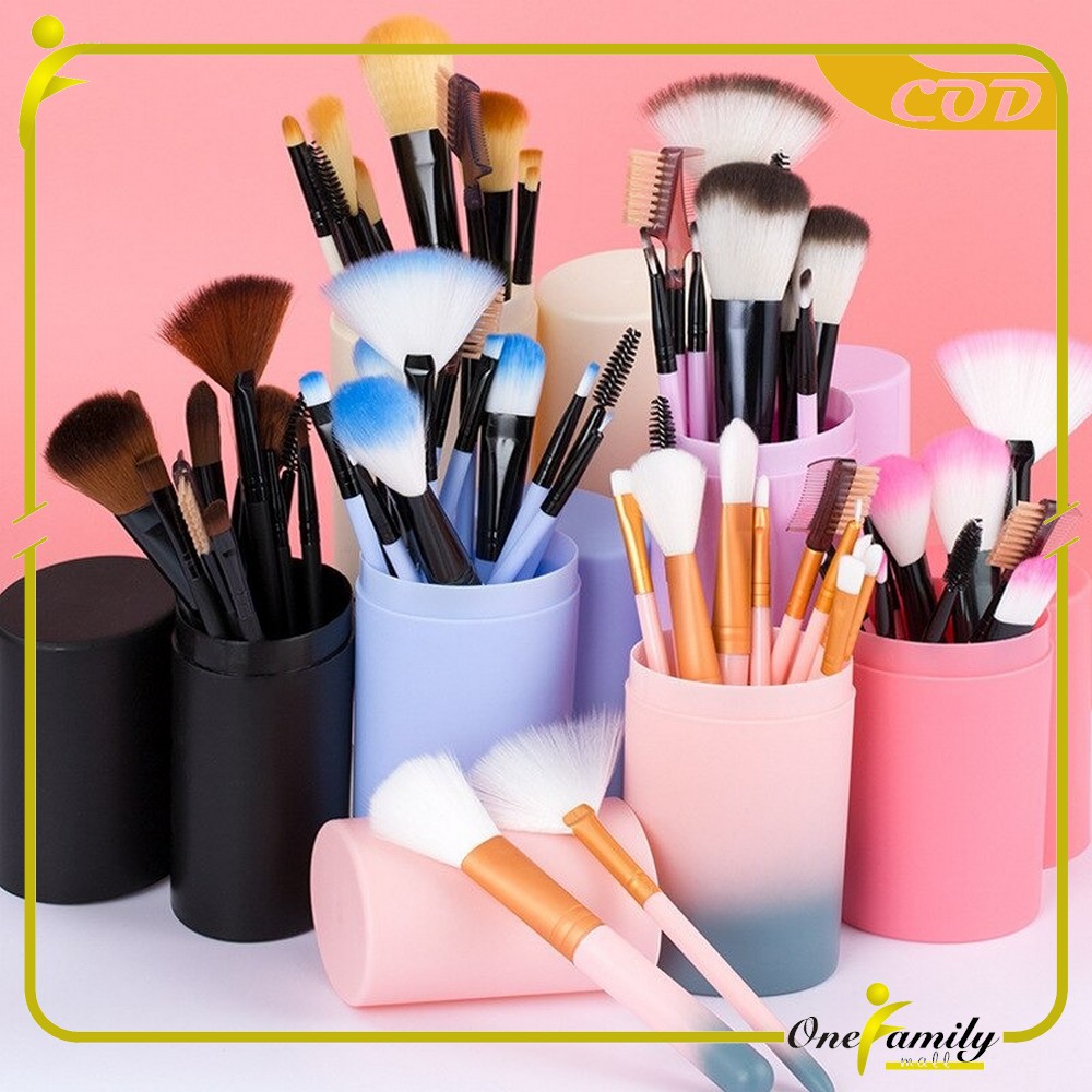 Jual ONE-K29 Brush Make Up Set 12IN1 Tabung / Kuas Makeup Set Kuas Alis ...