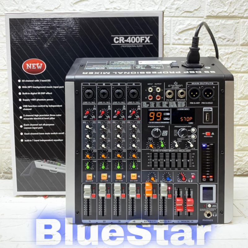 Jual Mixer Crimson CR 400FX Original 4 Channel Bluetooth - USB | Shopee Indonesia