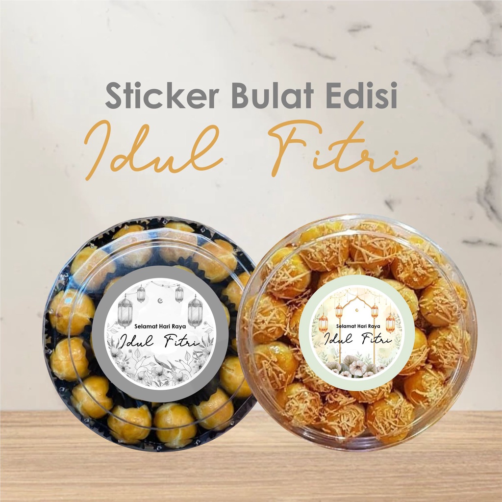 Jual Cetak Sticker toples hampers idul fitri Stiker bulat 28pcs ...