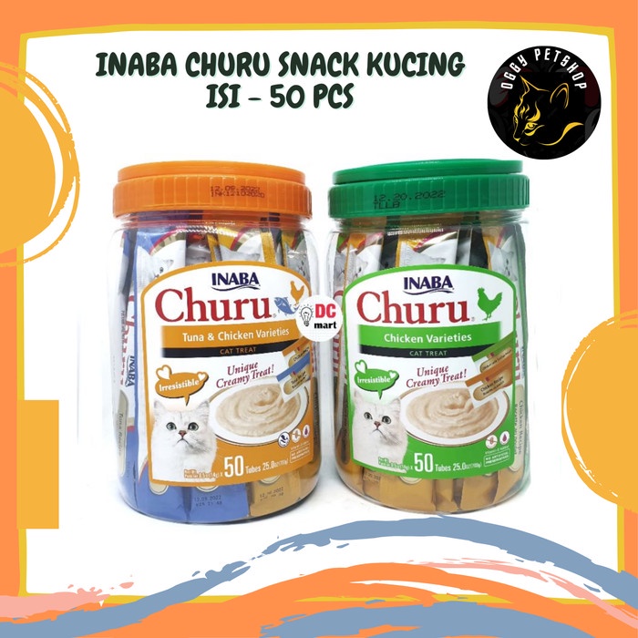 Jual INABA CHURU Snack untuk kucing 50 PCS mirip CIAO, MeO Creamy | Shopee Indonesia