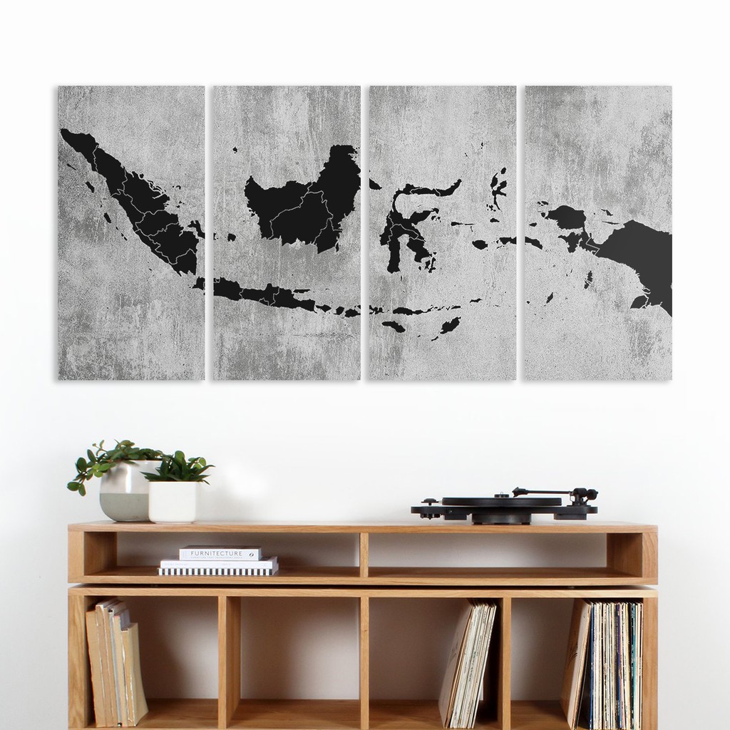 Jual [120x60cm] Wall Decor Hiasan Poster Dinding Desain Peta Indonesia ...
