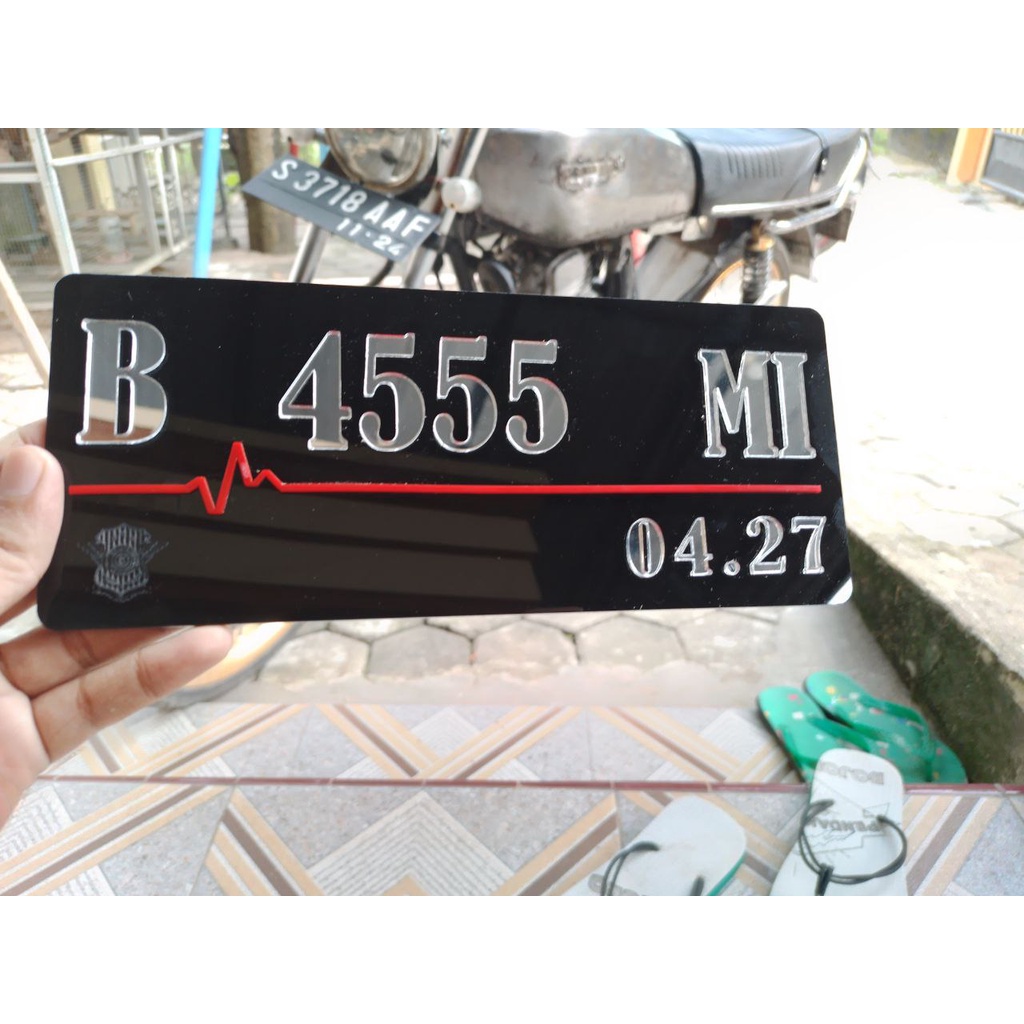 Jual Plat nomor motor krom Premium / Plat Nomor Timbul Aklirik chrome ...