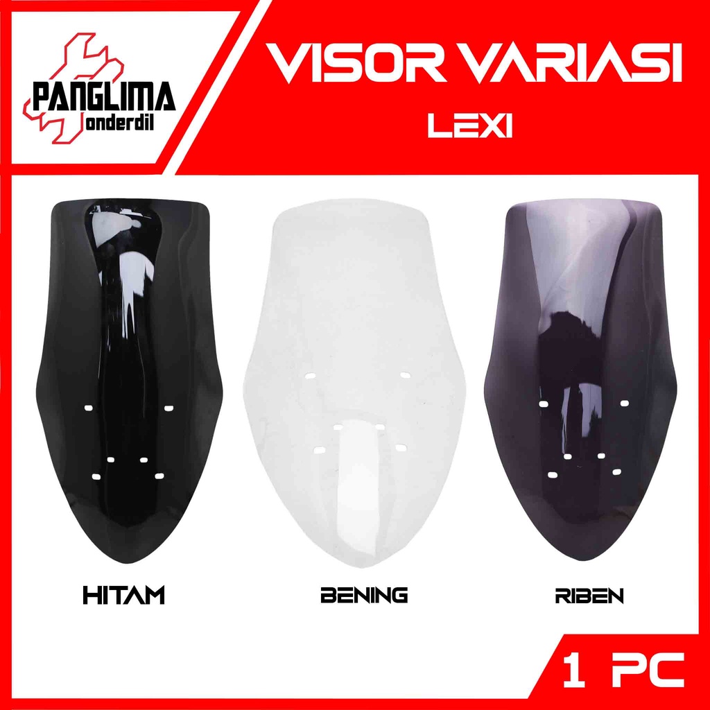Jual Visor Variasi Tinggi-Panjang Lexi Hitam-Riben-Ribben-Bening ...