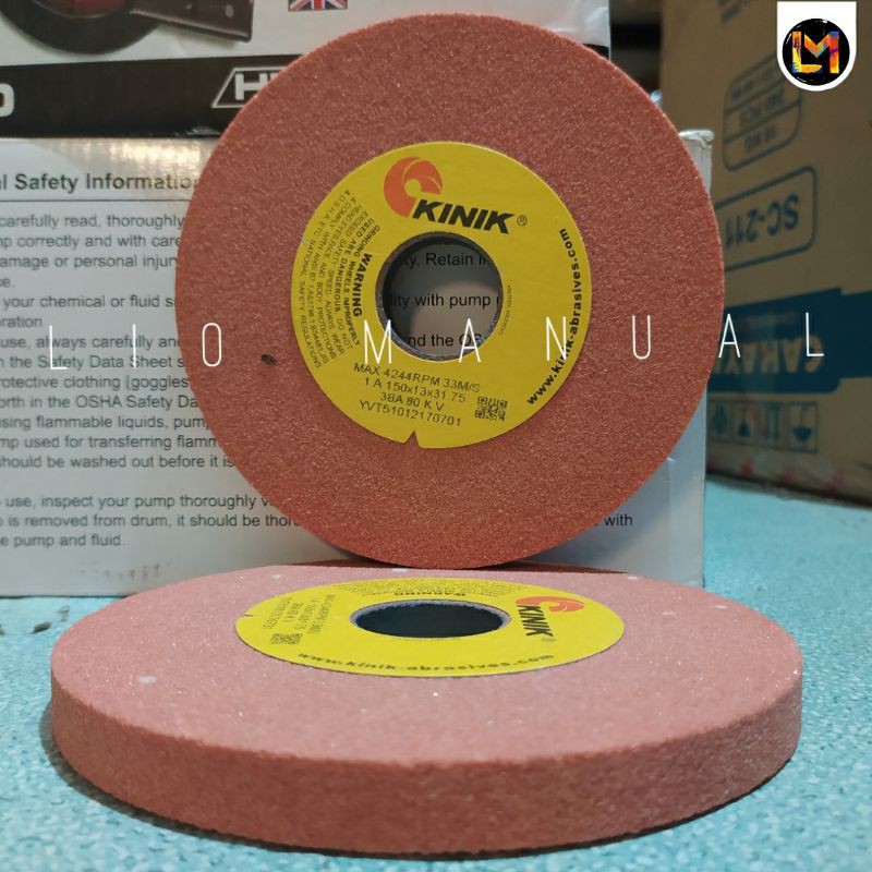 Jual batu gerinda duduk 6 inch KINIK 150 x 13 x 31.75 mm 38A 80 KV mata ...